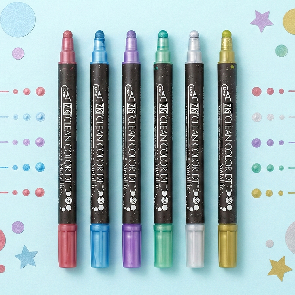 Kuretake ZIG Clean Color Dot Dual Tip - Metallic | Kawaii Pen Shop