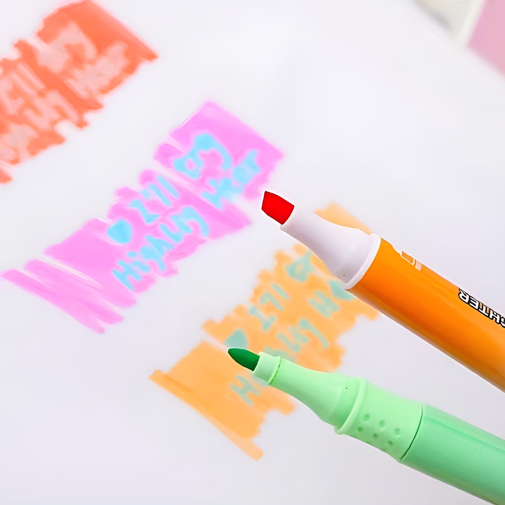 CY Double-Sided Color Highlighters - Set of 8 | Kawaii Pen Shop