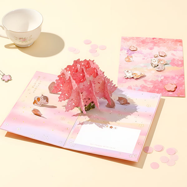 Cherry Blossom Cats Greeting Card | Kawaii Pen Shop
