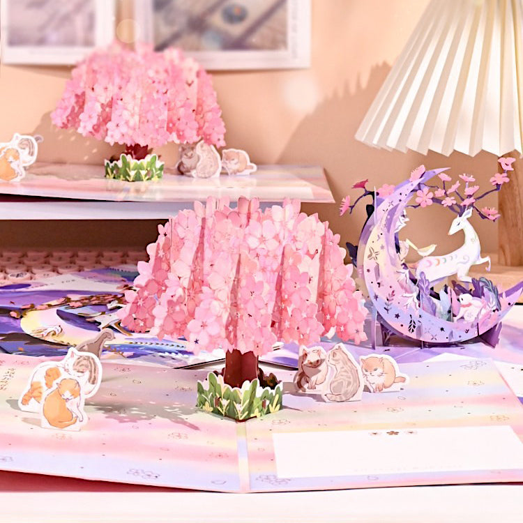 Cherry Blossom Cats Greeting Card | Kawaii Pen Shop