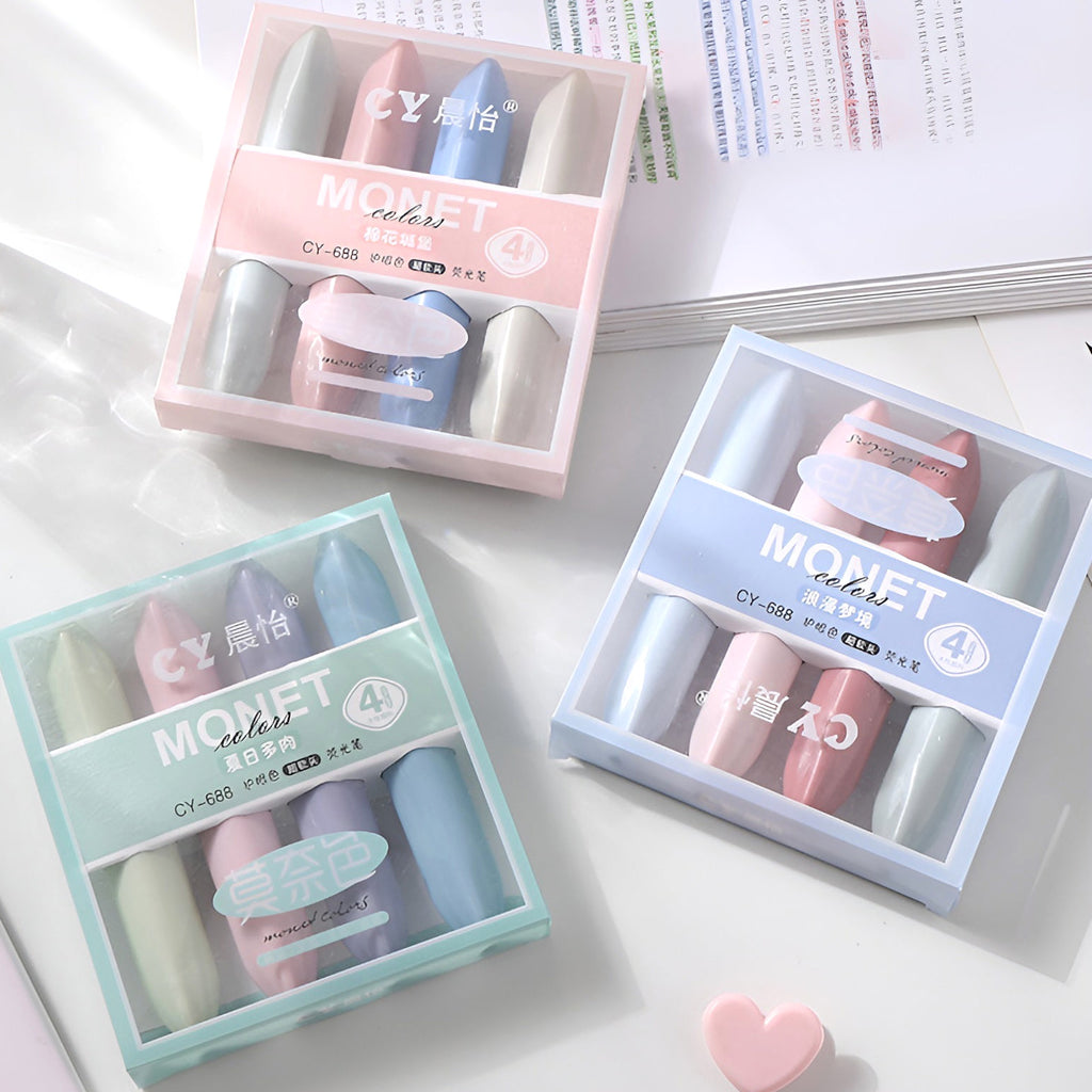 Monet Colors Aesthetic Highlighters - Set of 4 | Kawaii Pen Shop