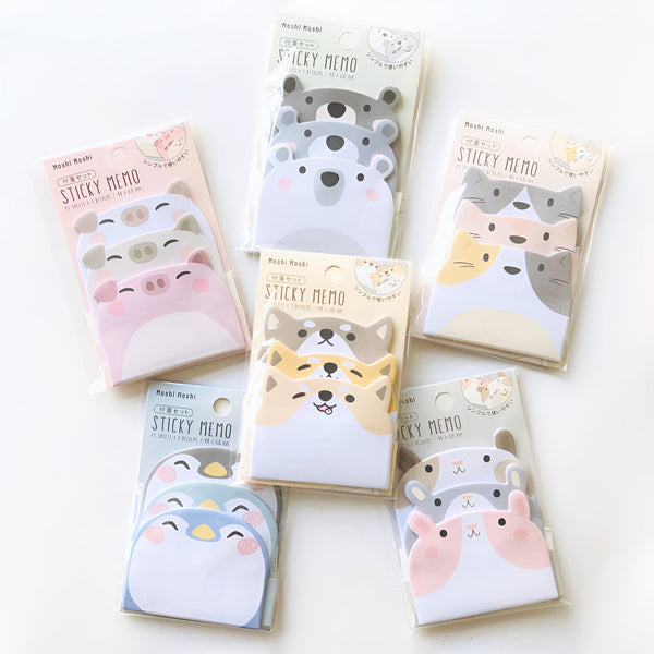 Animal Sticky Memo Pads Dog Shaped Sticky Notes - 7 Colorful Animal ...