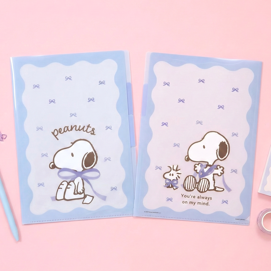 Peanuts Snoopy A4 Folder With Dividers - Blue | Kawaii Pen Shop