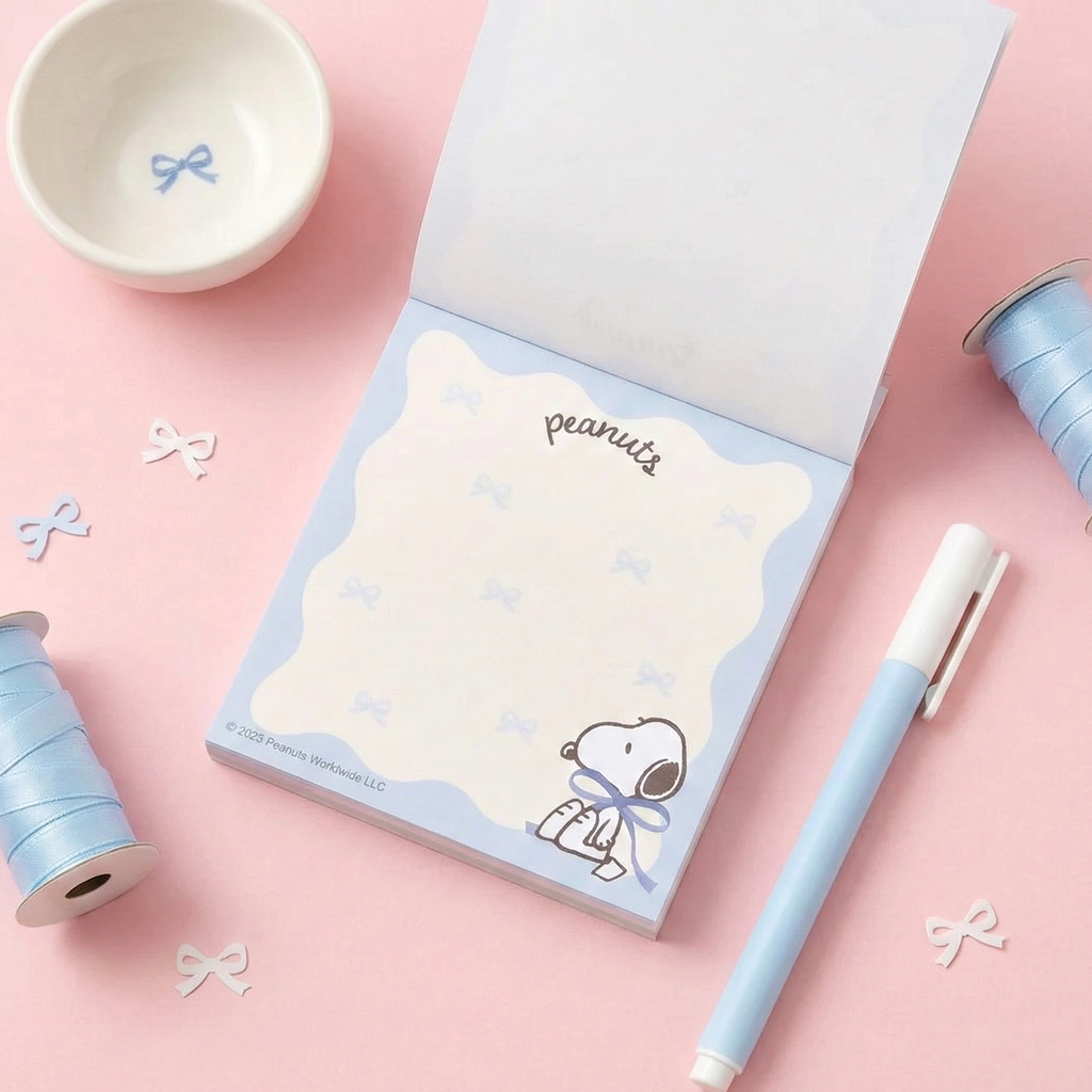 Peanuts Snoopy Memo Pad - Blue Ribbons | Kawaii Pen Shop
