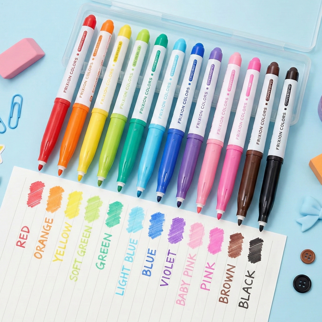 Pilot Frixion Colors Erasable Marker - 12 Color Set | Kawaii Pen Shop