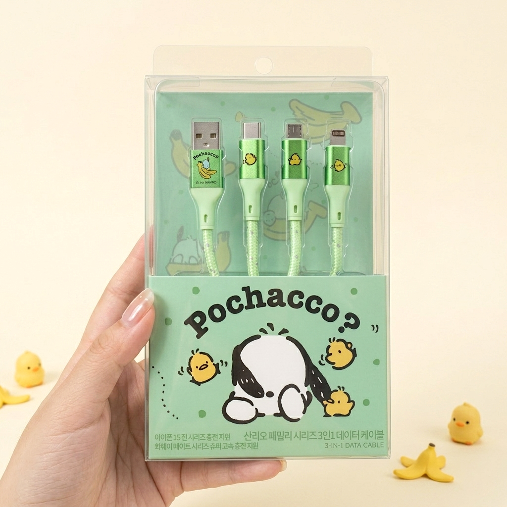 Sanrio Characters 3-in-1 Fast Charging Cable | Kawaii Pen Shop