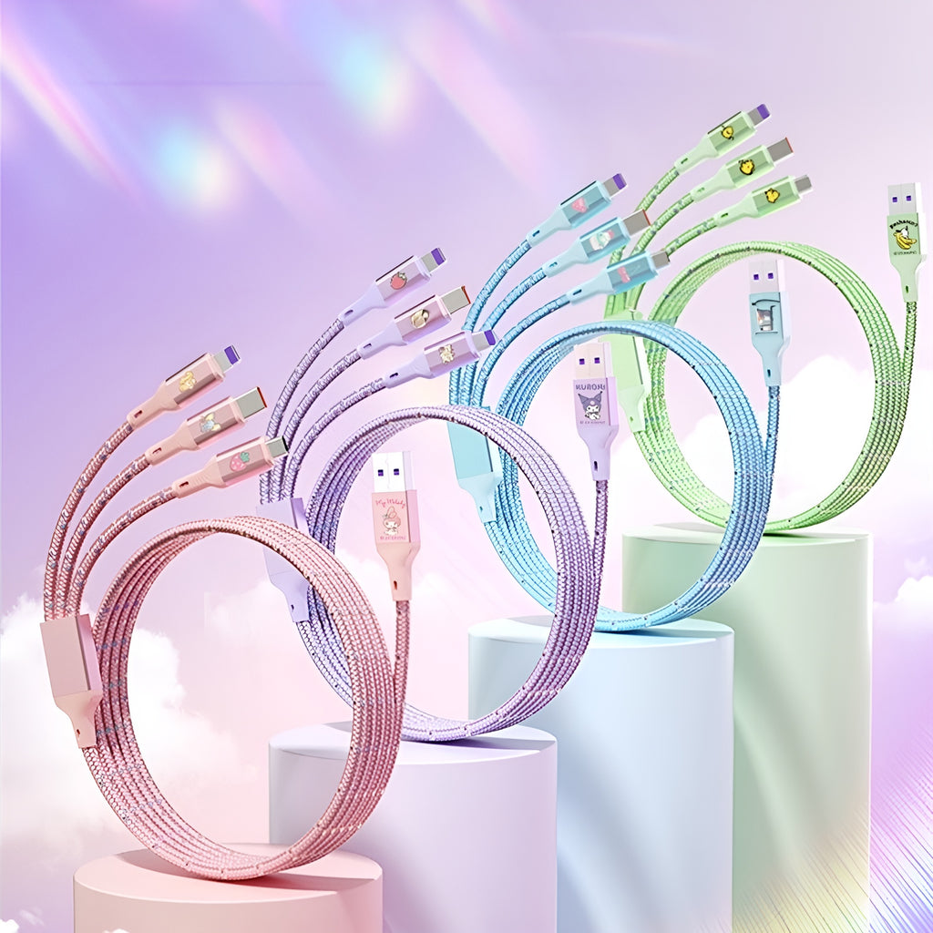 Sanrio Characters 3-in-1 Fast Charging Cable | Kawaii Pen Shop