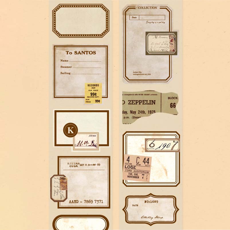 Vintage Label Washi Sticker Rolls | Kawaii Pen Shop