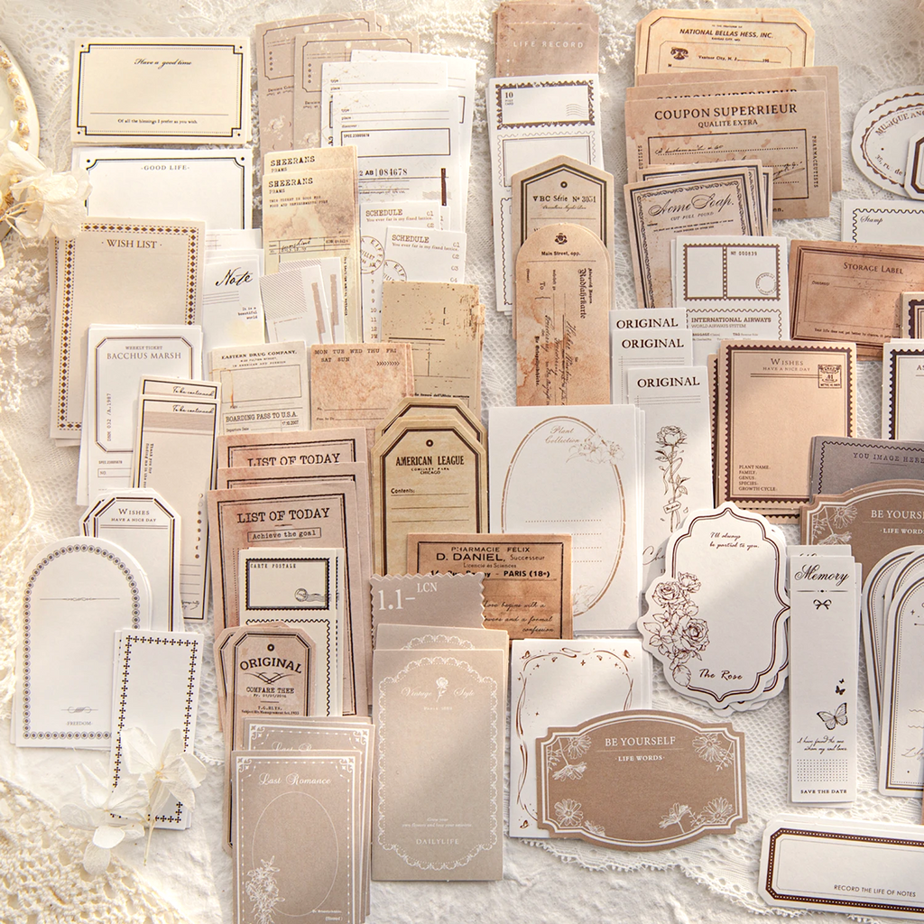 Vintage Loose Leaf Decorative Scrapbooking Stickers | Kawaii Pen Shop