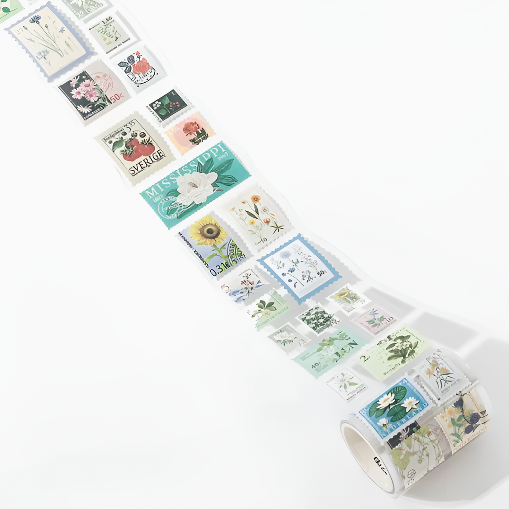 Vintage Nature Post Office Stamp Washi Sticker Roll | Kawaii Pen Shop