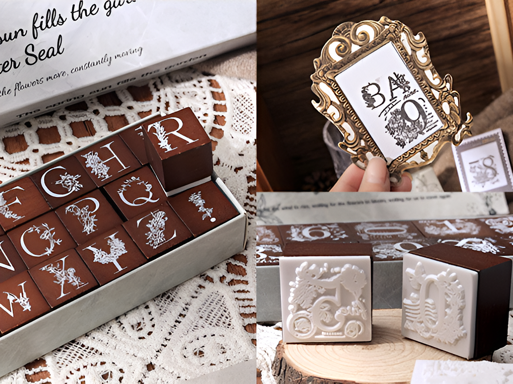 Whimsical Nature Stamps - Alphabet and Numbers | Kawaii Pen Shop