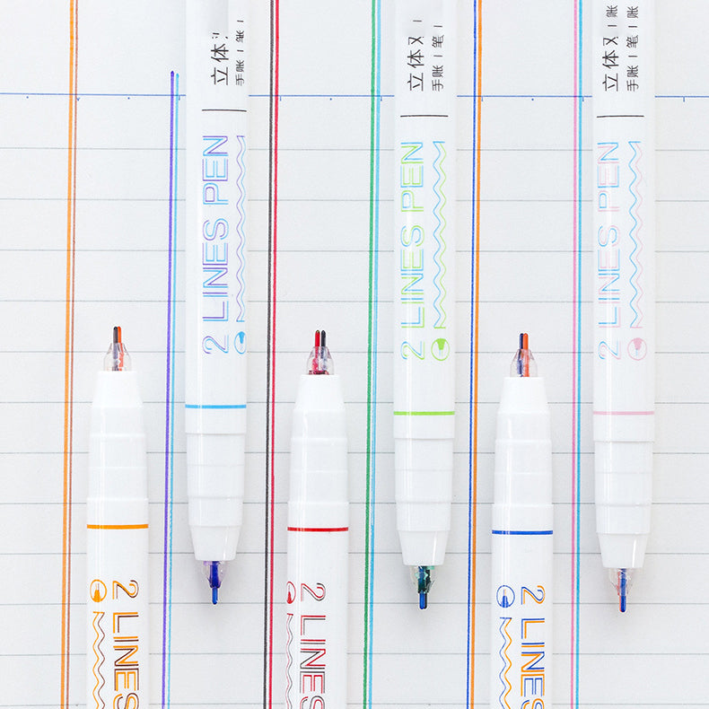 Double Line Color Pen | Kawaii Pen Shop